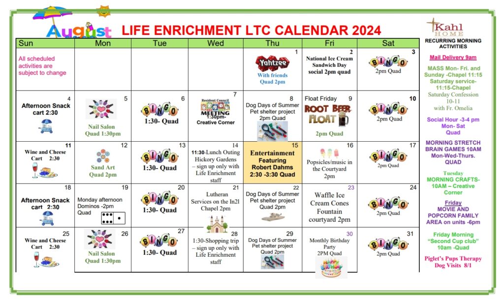 Senior Living Resources for Older Adults Davenport IA|Kahl Home